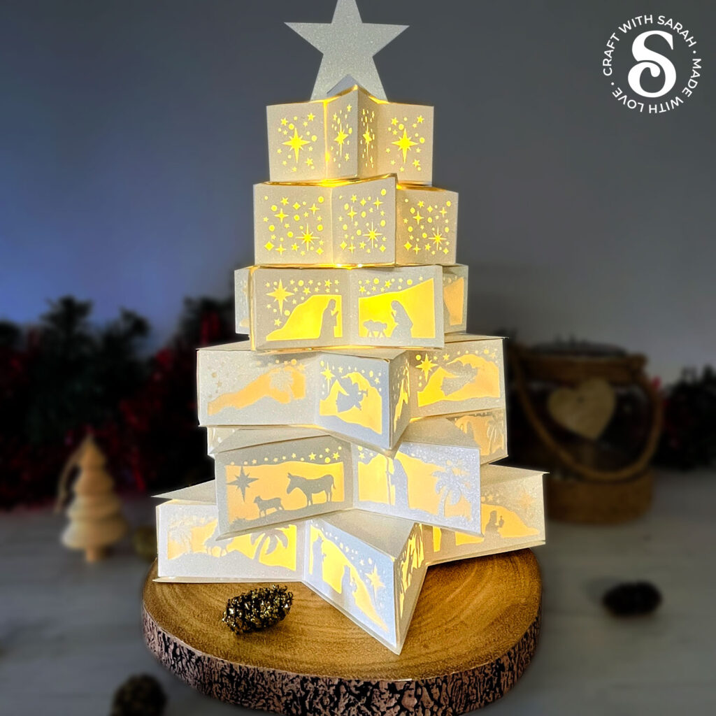 3D Star Tree with Nativity Scene - Craft with Sarah
