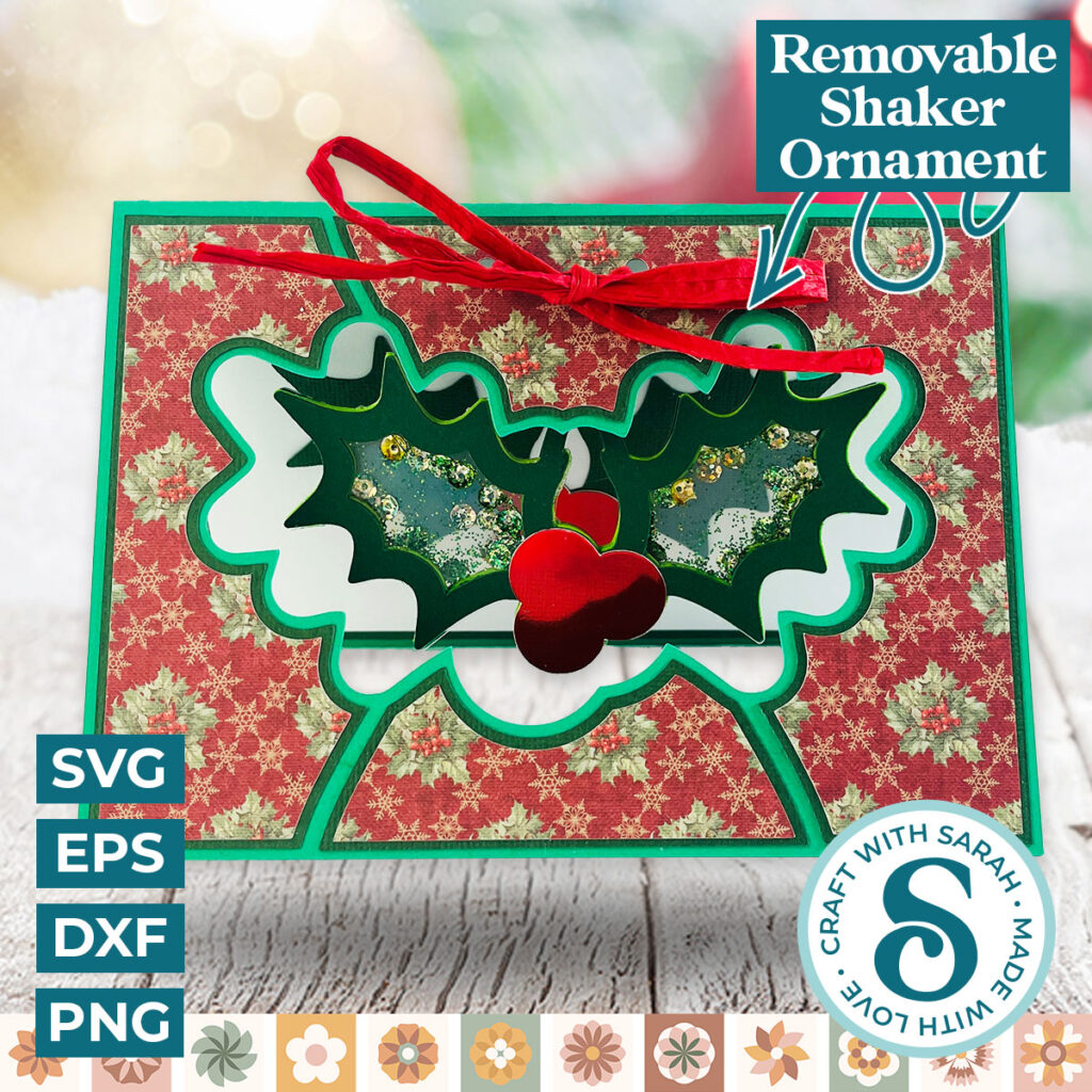 Holly Shaker Card - Craft with Sarah