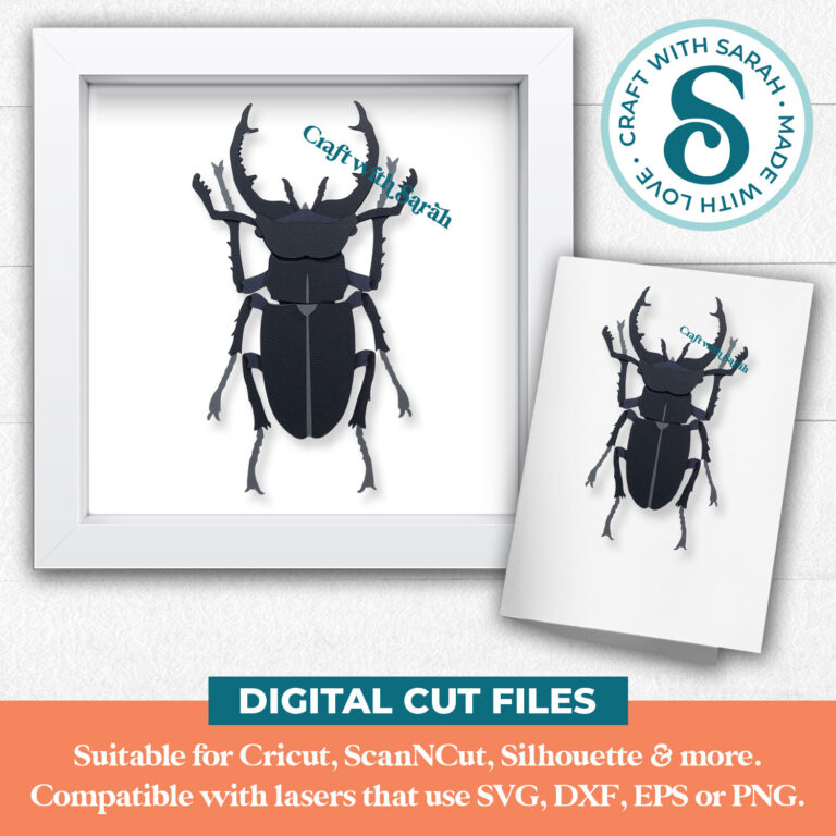 Stag Beetle SVG - Craft with Sarah