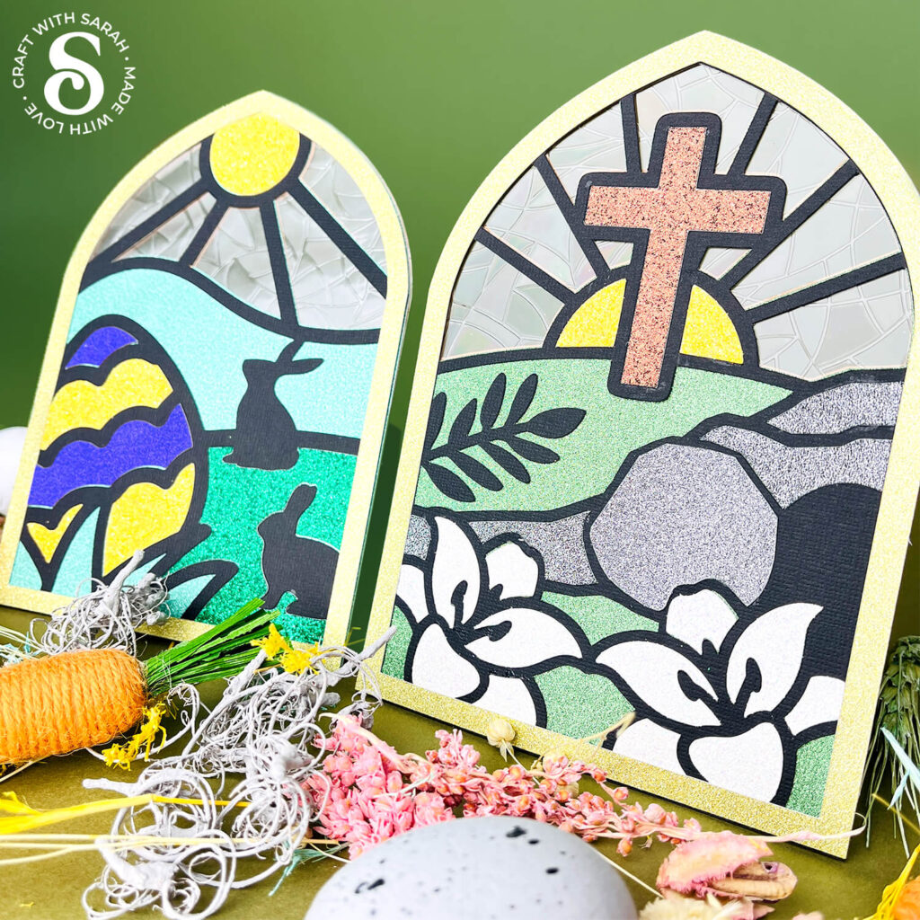 Glittery Stained Glass Windows for Easter - Craft with Sarah