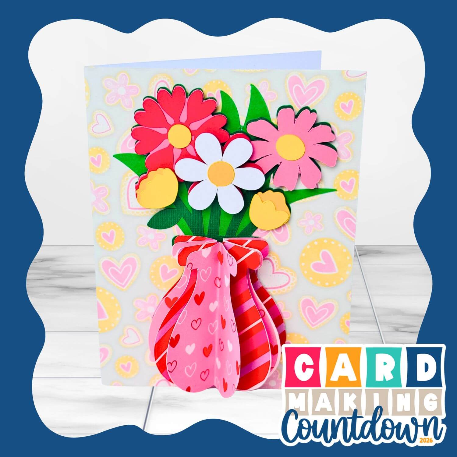 Popout Flower Vase Card ⭐ Card Making Countdown 2026 - Craft with Sarah