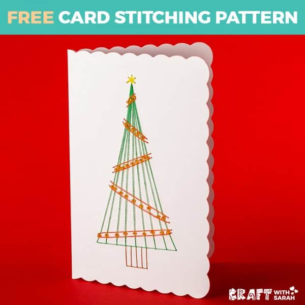 Beaded Christmas Tree Card Stitching | Craft With Sarah