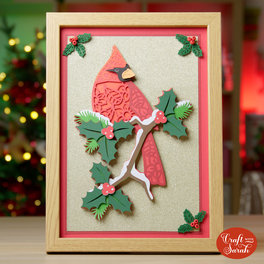 DIY Winter Cardinal Craft | Layered Cardinal SVG for Christmas - Craft ...
