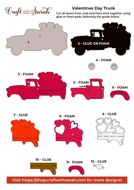 Valentine's Day Heart Truck SVG for the One You Love! - Craft with Sarah