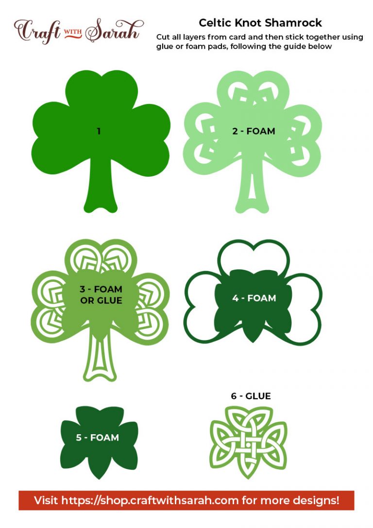 Free Layered Shamrock SVG ☘️ Celtic Shamrock Cut File - Craft with Sarah