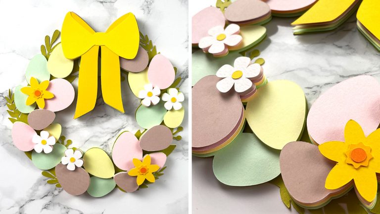 Pretty Pastel Papercraft Easter Wreath Tutorial - Craft with Sarah