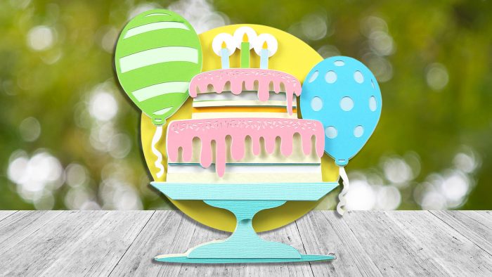 Free 3D Birthday Cake SVG 🎂 Layered Birthday Card SVG - Craft with Sarah
