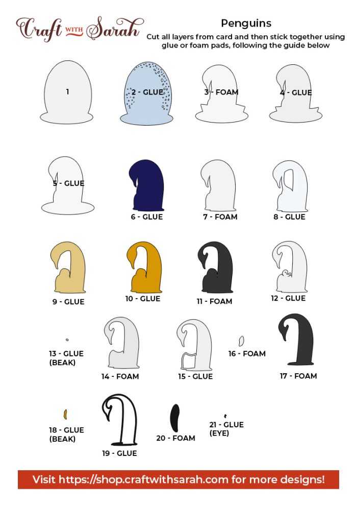 Free Layered Penguins SVG 🐧 - Craft with Sarah