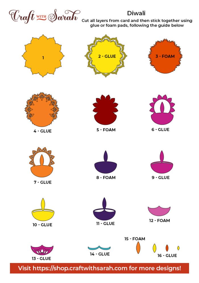 Free SVG! 🪔 Mandala Diya Lamp for Diwali - Craft with Sarah