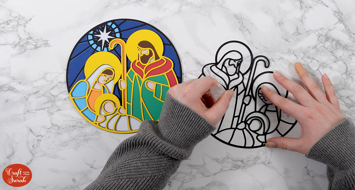 Nativity Scene Stained Glass Pattern