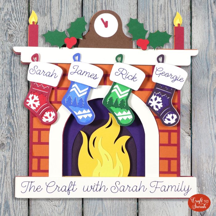 CCC Day 17 ️ Family Fireplace Papercraft to Personalize - Craft with Sarah