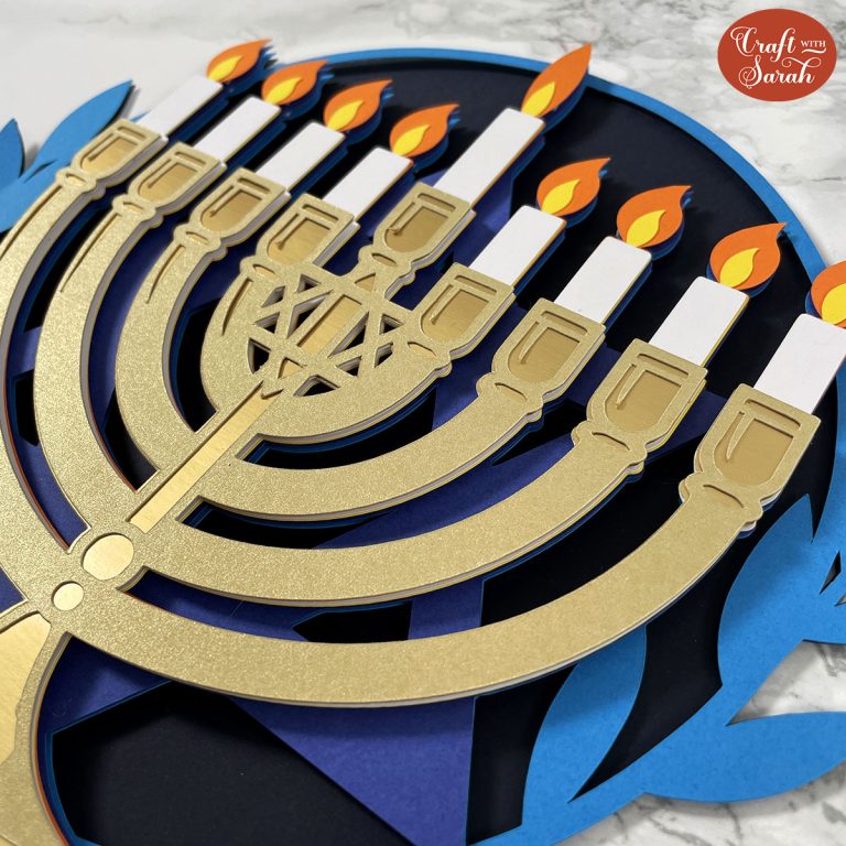 Free Hanukkah SVG 🕎 3D Menorah Craft Ideas for Hanukkah - Craft with Sarah