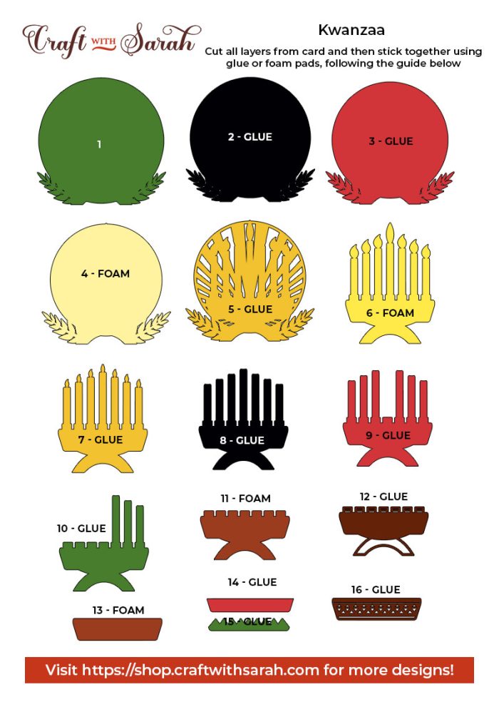 Free Kwanzaa SVG 🕯️ Kwanzaa Cricut Craft Ideas - Craft with Sarah