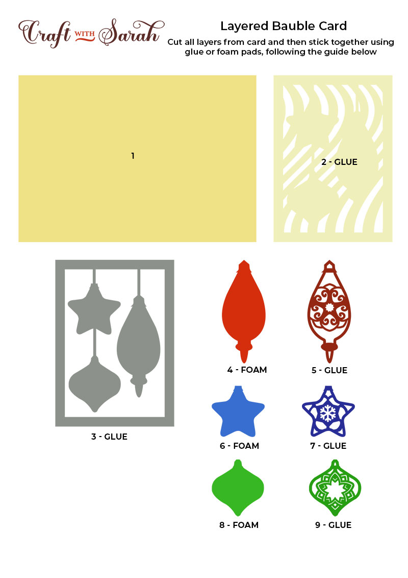 CCC Day 07 ️ Christmas Bauble Greetings Card - Craft with Sarah