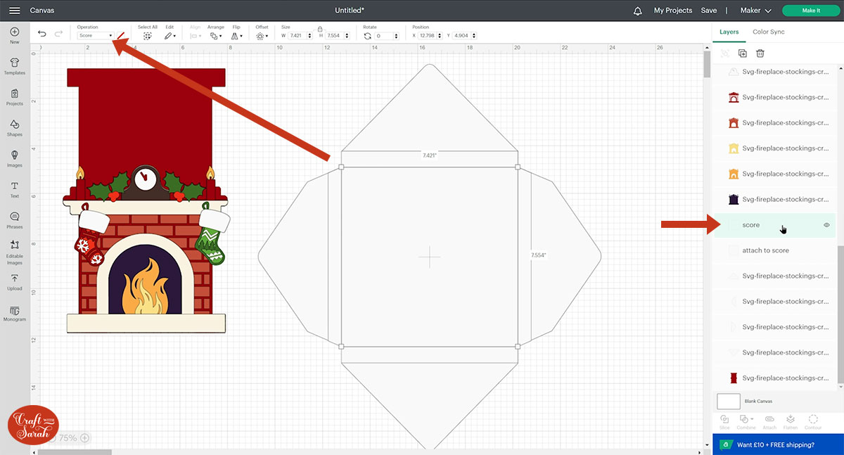 CCC Day 17 ️ Family Fireplace Papercraft to Personalize - Craft with Sarah