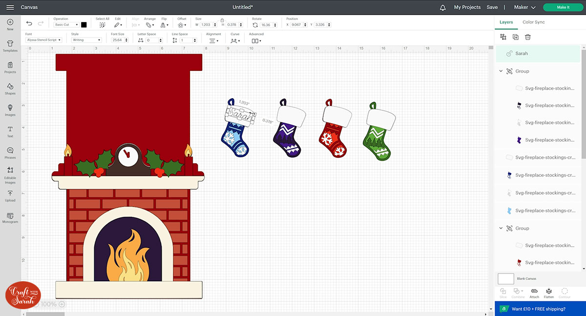 CCC Day 17 ️ Family Fireplace Papercraft to Personalize - Craft with Sarah