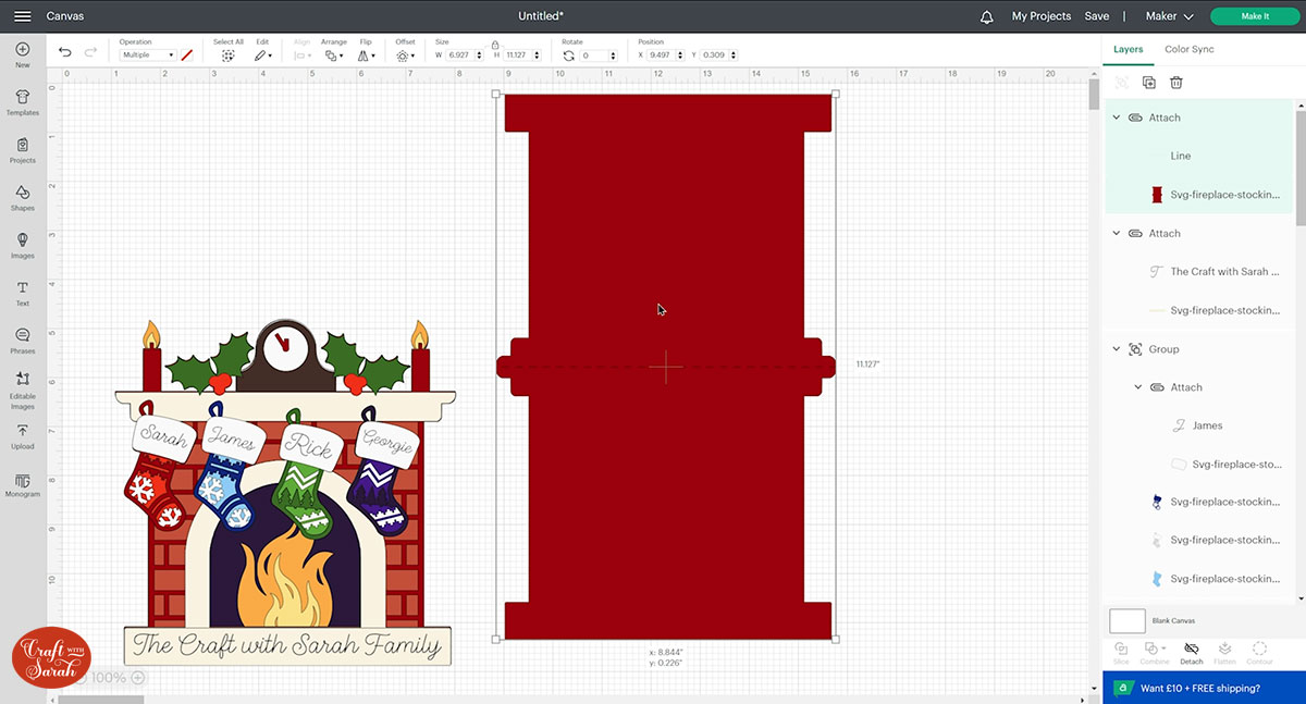 CCC Day 17 ️ Family Fireplace Papercraft to Personalize - Craft with Sarah