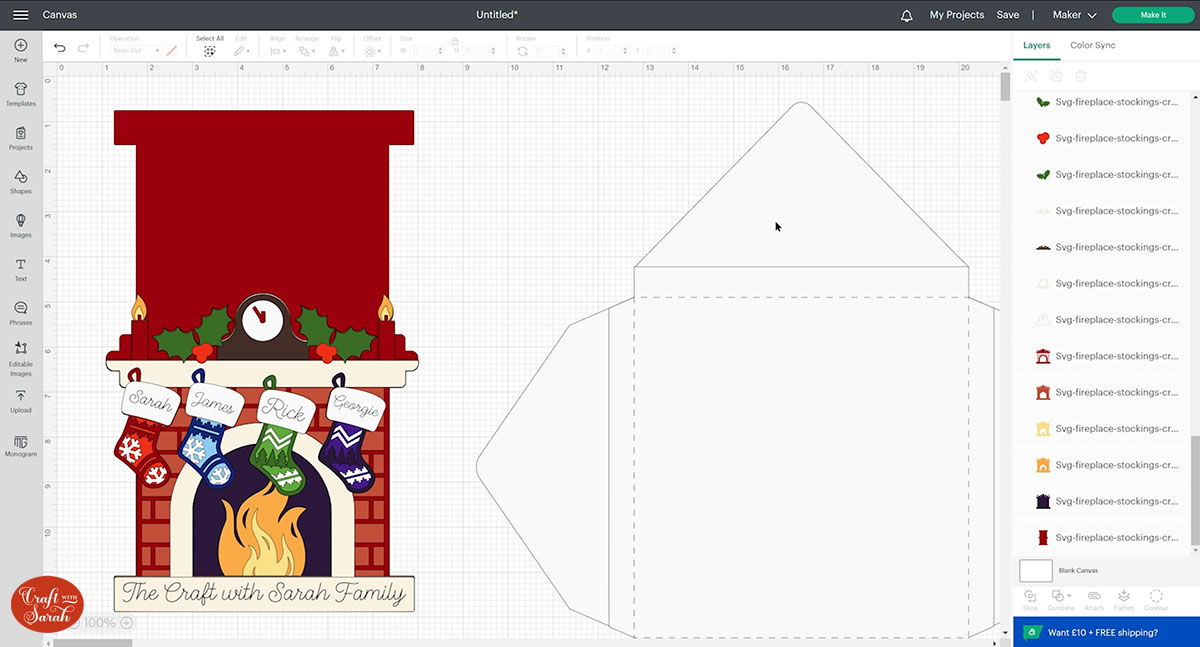CCC Day 17 ️ Family Fireplace Papercraft to Personalize - Craft with Sarah