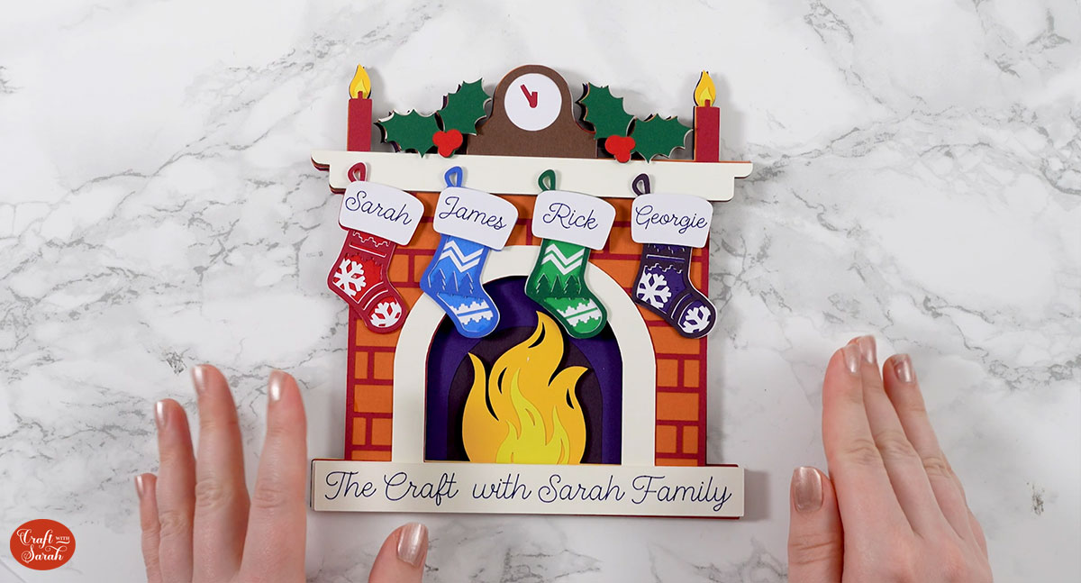 CCC Day 17 ️ Family Fireplace Papercraft to Personalize - Craft with Sarah