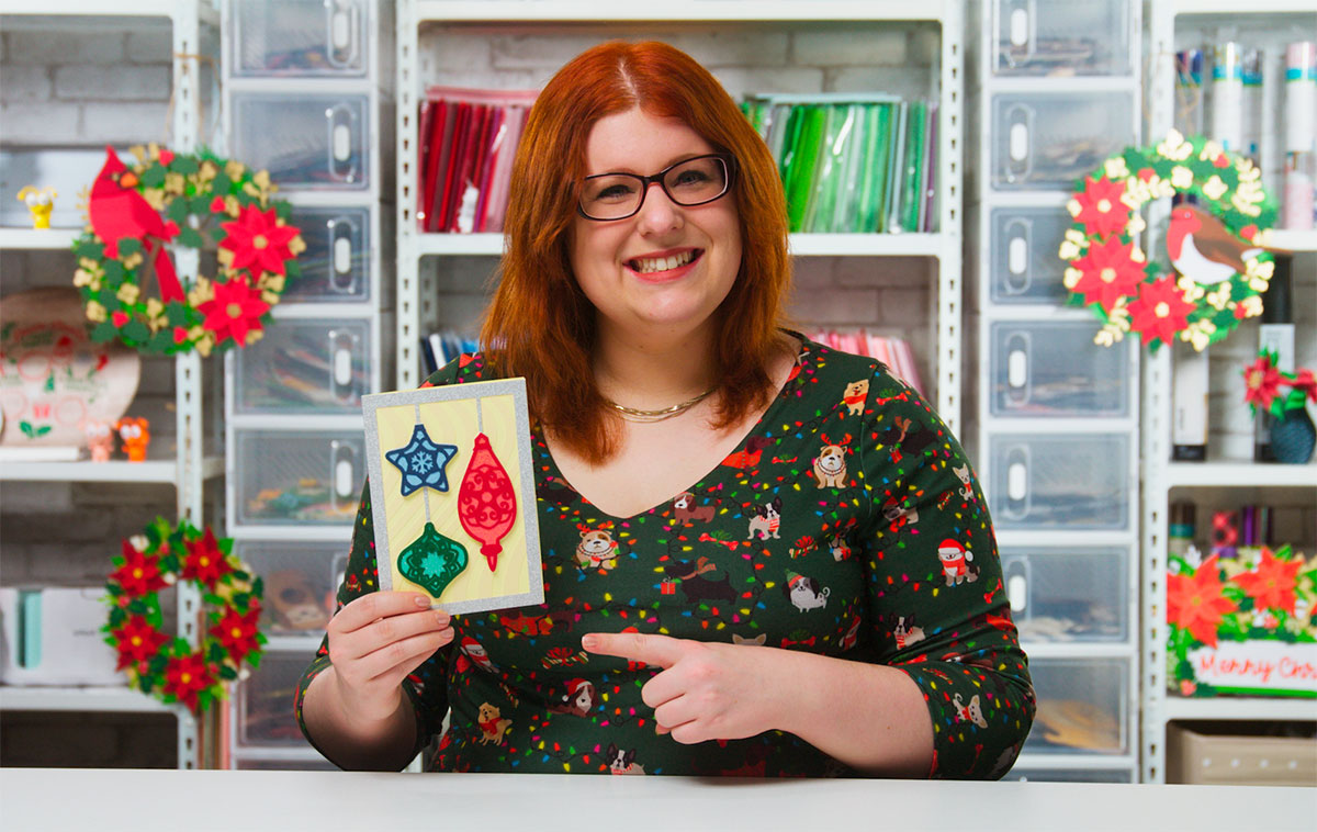 CCC Day 07 ️ Christmas Bauble Greetings Card - Craft with Sarah