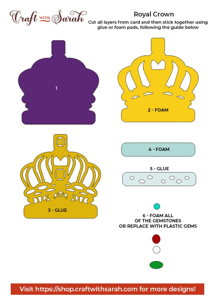 King's Coronation SVG 👑 Make a DIY Crown Craft Template - Craft with Sarah