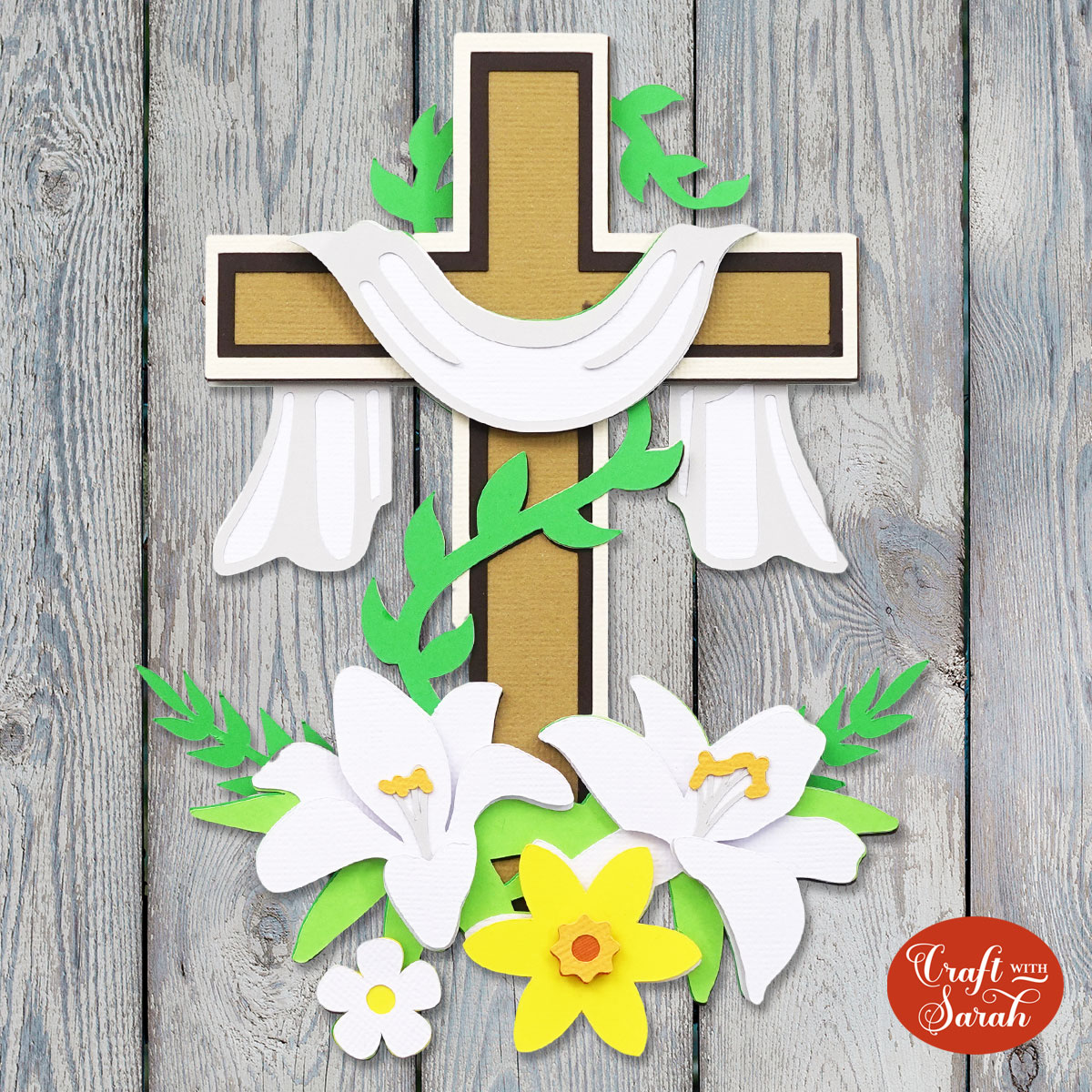 Cross With Flowers Design