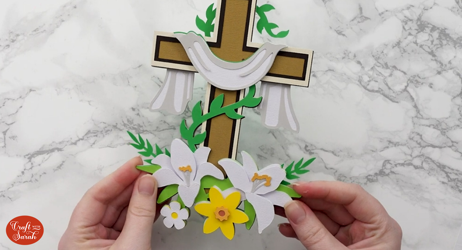 ECC Day 08 🌼 Cross with Lilies Layered Design - Craft with Sarah