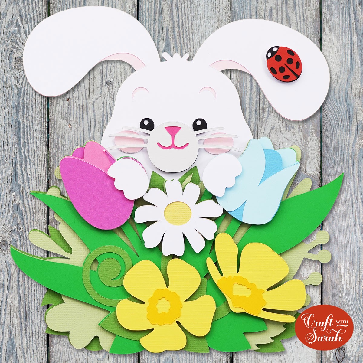 ECC Day 05 🌼 Peeking Bunny Layered Design - Craft with Sarah