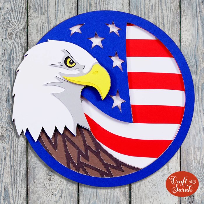 Eagle & American Flag SVG 🦅 Patriotic Cricut Project - Craft with Sarah