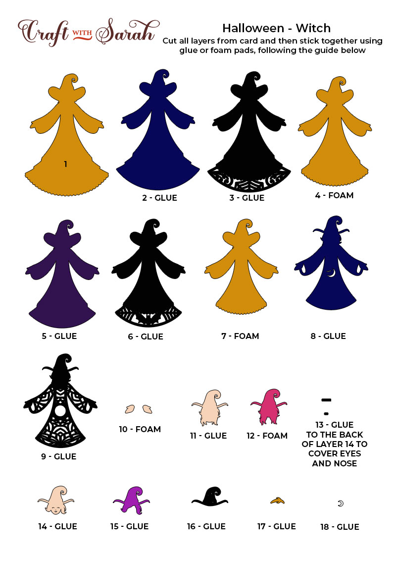 HCC 2023 Day 03 🦇 Beautiful Witch Papercraft - Craft with Sarah