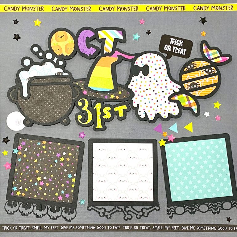 HCC 2023 Day 18 🦇 12x12 Halloween Scrapbook Layout - Craft with Sarah