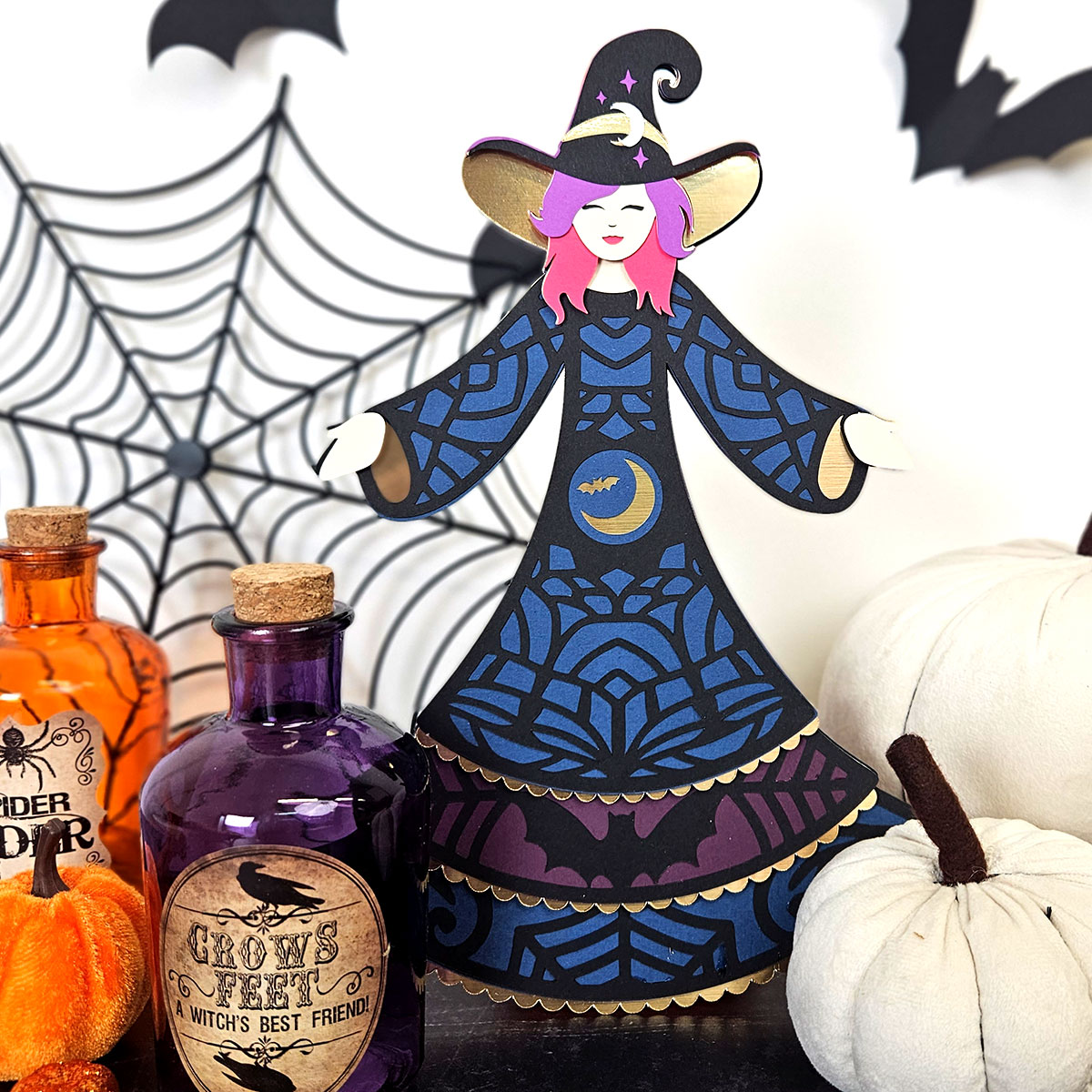 HCC 2023 Day 03 🦇 Beautiful Witch Papercraft - Craft with Sarah