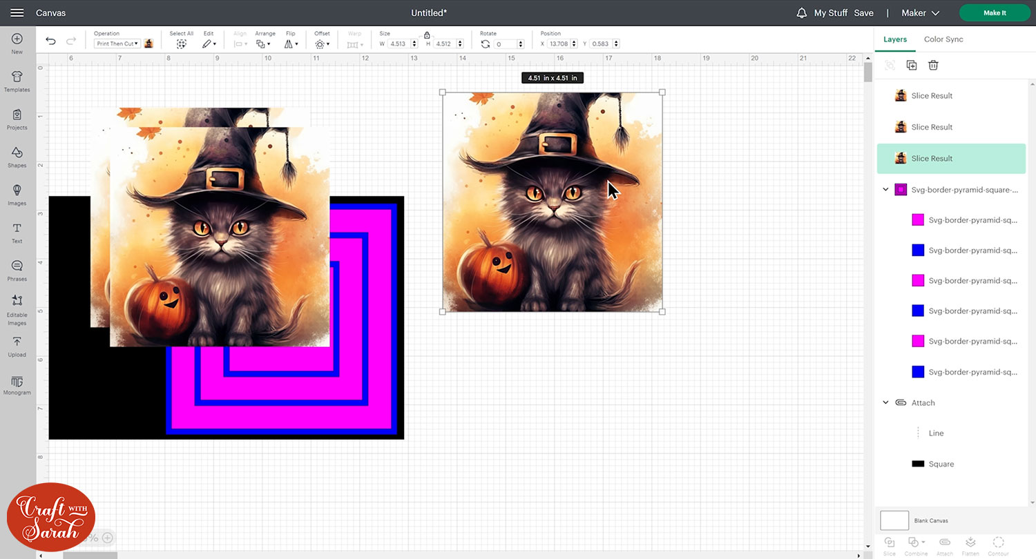 HCC 2023 Day 17 🦇 Print then Cut Pyramid Cards - Craft with Sarah