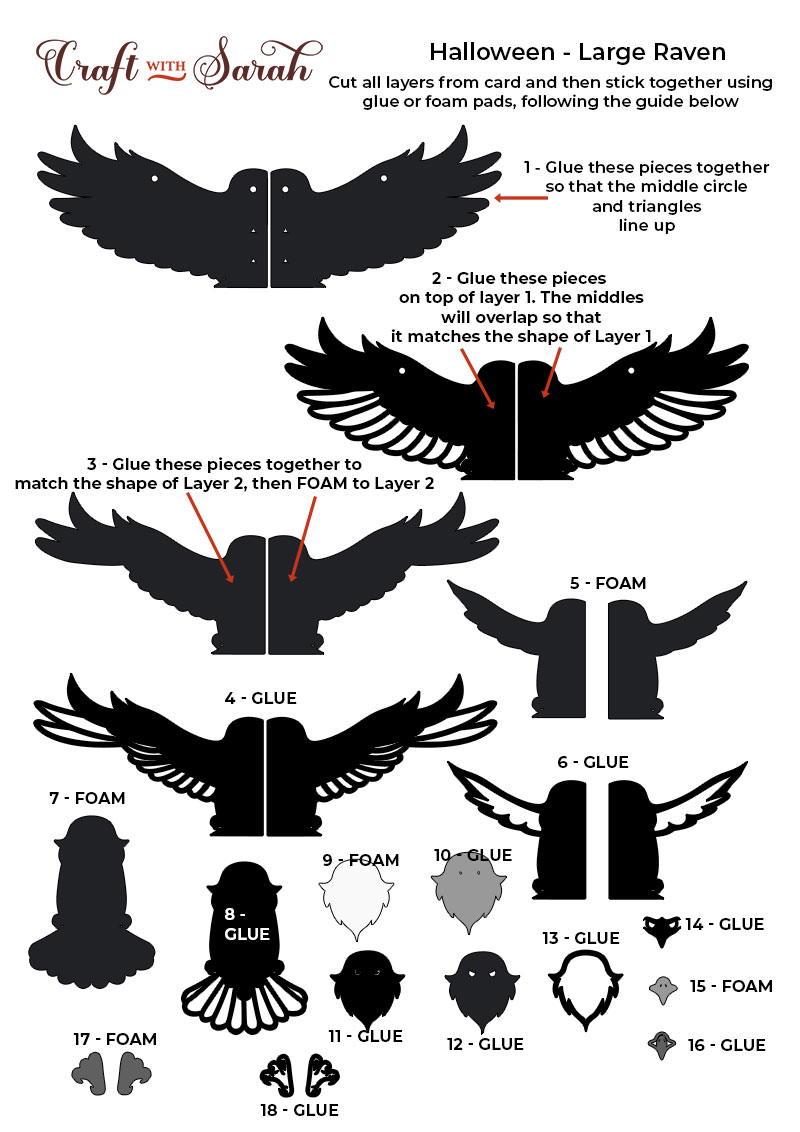 HCC 2023 Day 07 🦇 Giant Off-the-Mat Raven - Craft with Sarah