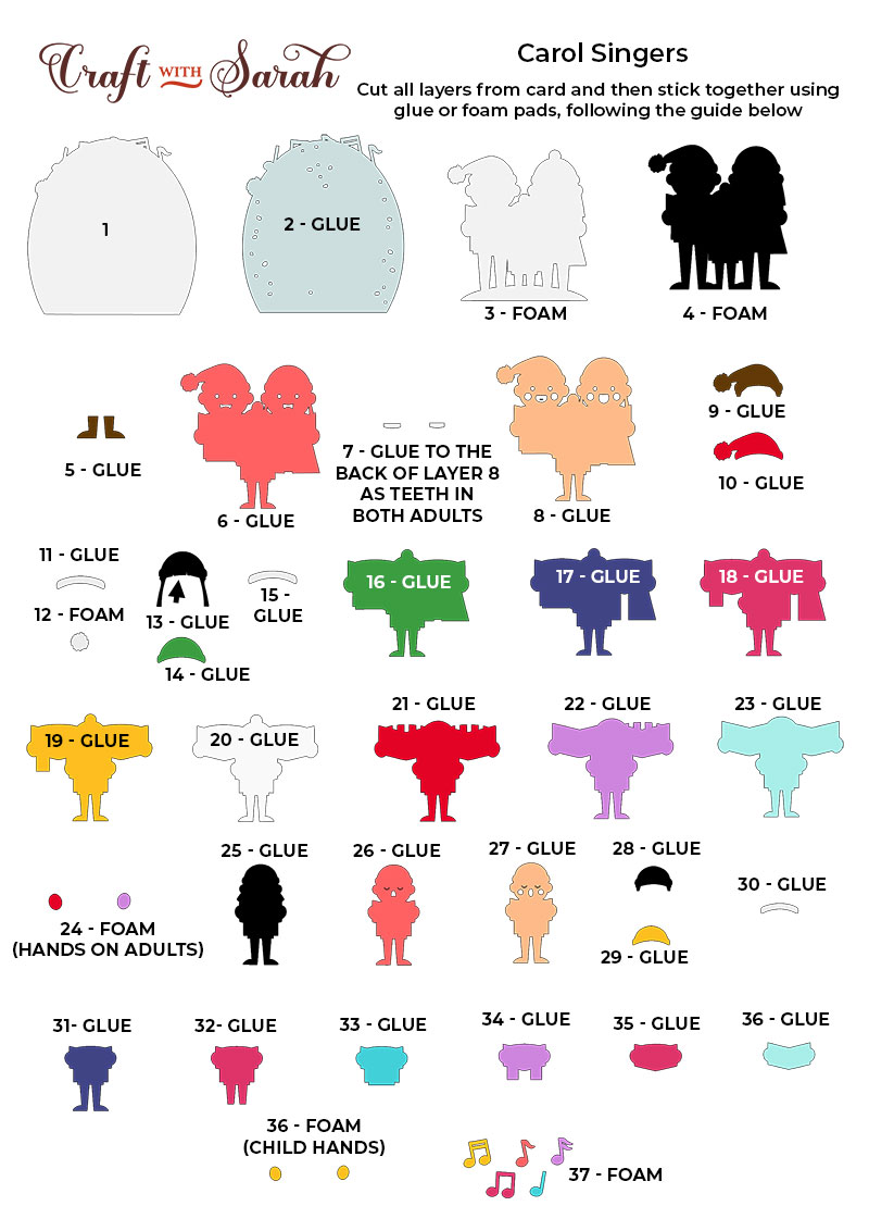 CCC 2023 Day 15 ☃️ Carol Singers Layered Design - Craft with Sarah