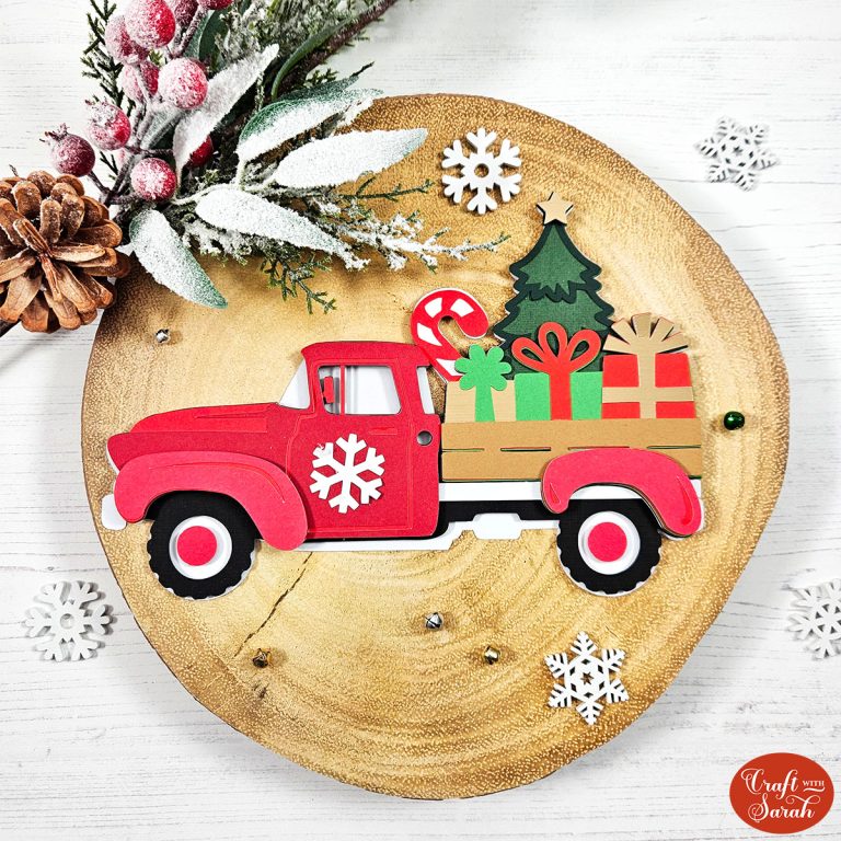 Festive Christmas Truck with Tree & Gifts - Craft with Sarah