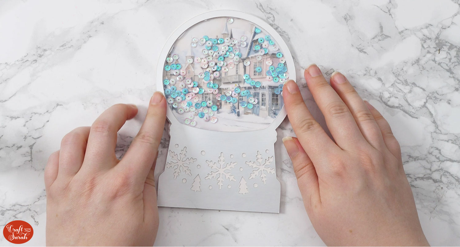 CCC 2023 Day 07 ☃️ Snowglobe Card with Print then Cut - Craft with Sarah