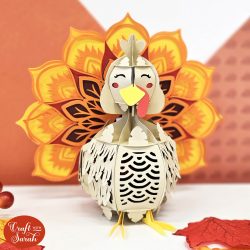 3D Turkey Centerpiece for Thanksgiving 🦃 Slot-Together Design - Craft ...
