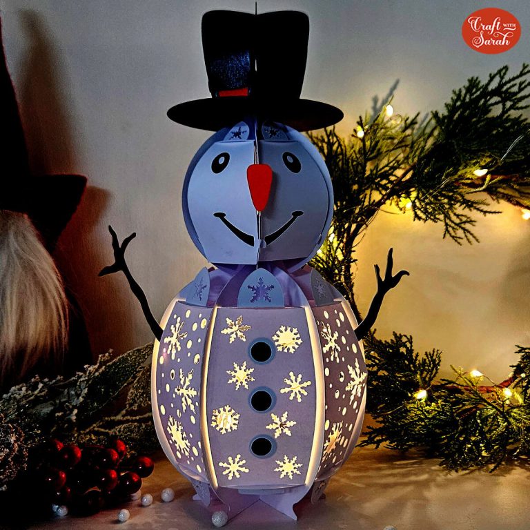 3D Snowman Papercraft ☃️ Slot-Together Design - Craft with Sarah