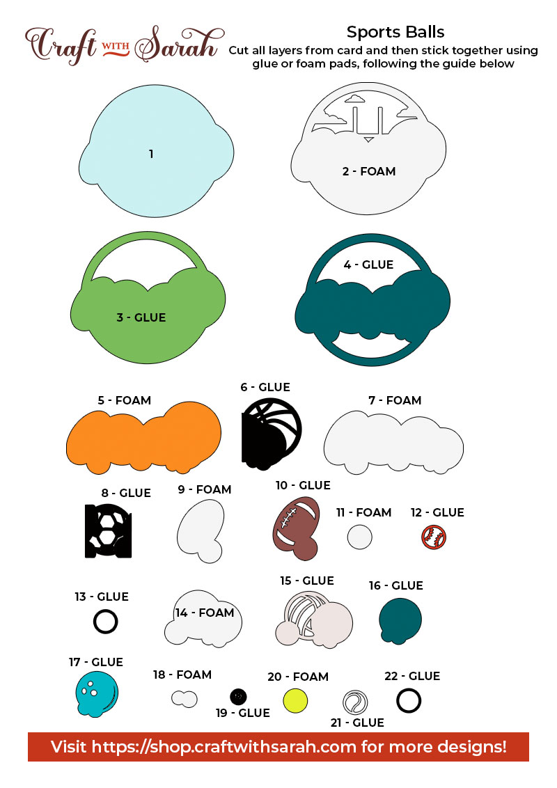 Free Sports Balls SVG ⚽🏈⚾️ + 50 Sports Craft Ideas - Craft with Sarah
