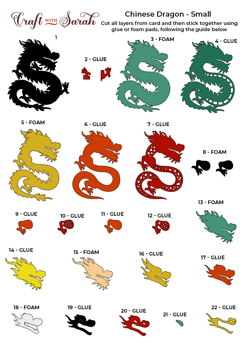 Chinese Dragon SVG 🐉 Celebrate the Year of the Dragon - Craft with Sarah