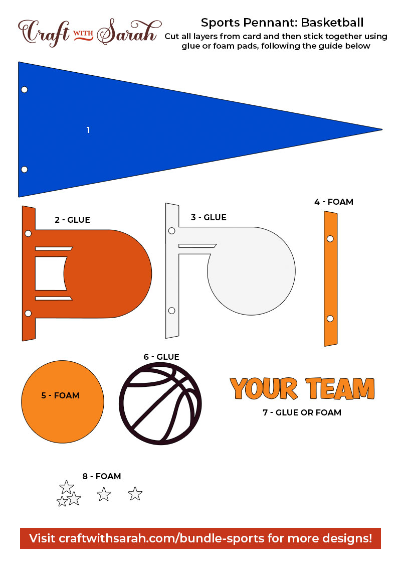 Homemade Sports Pennants 🏀 4 Different Designs! - Craft with Sarah