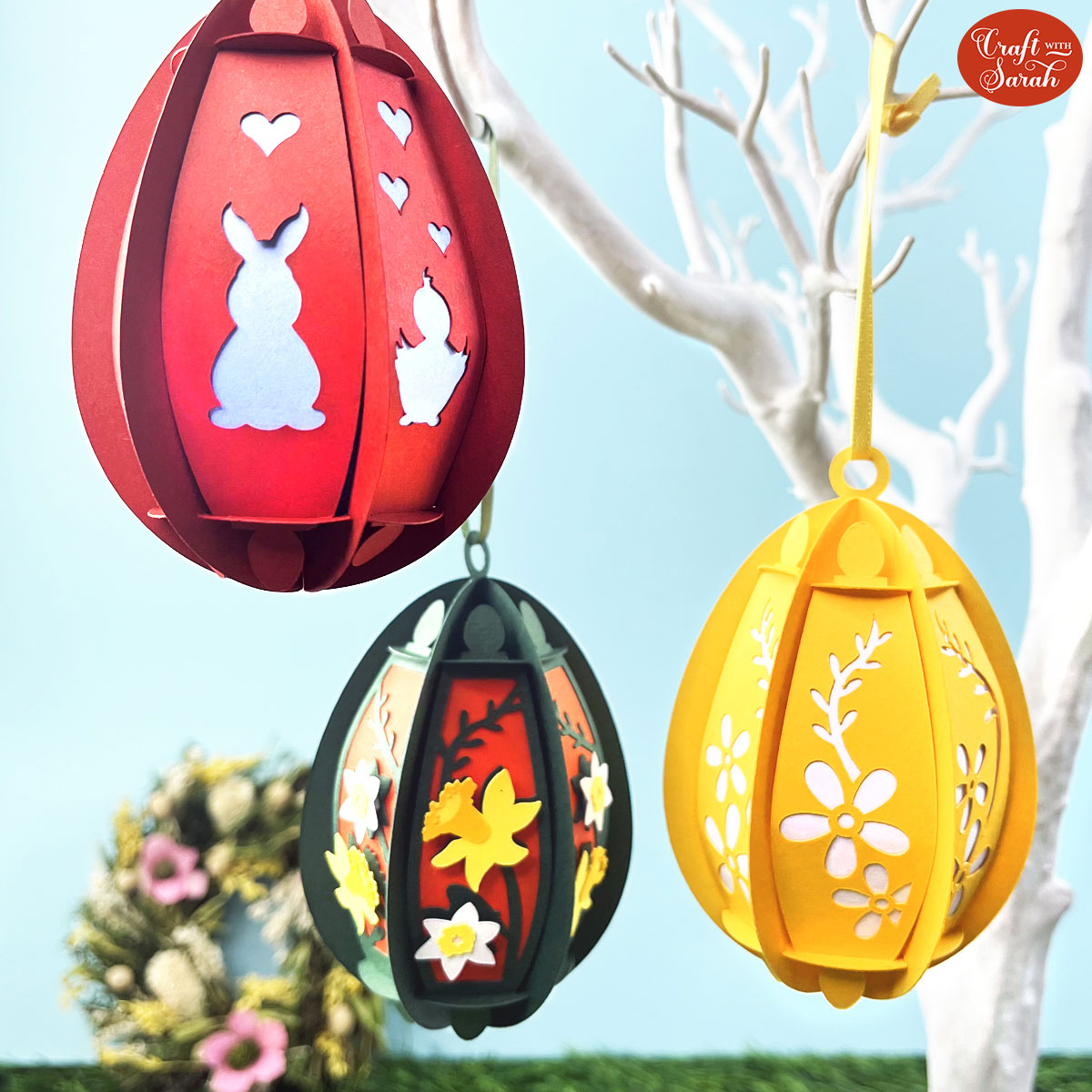 3D Easter Eggs 🌷 Slot-Together Easter Cricut Craft - Craft with Sarah