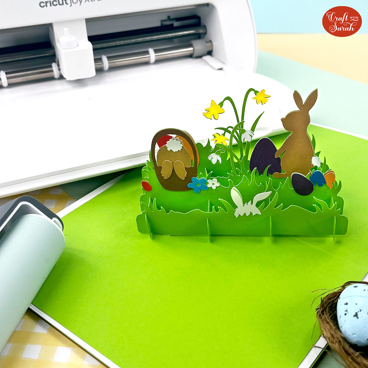 Easter Popout Card! 🐰 Easter Bunny Cricut Card - Craft with Sarah