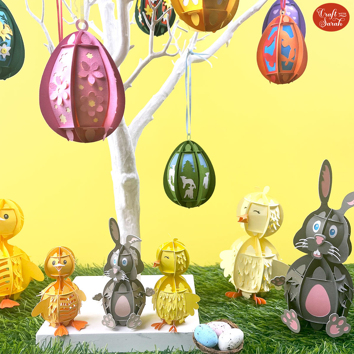 3D Easter Bunny Craft 🐰 Make an Easter Rabbit from Card! - Craft with Sarah