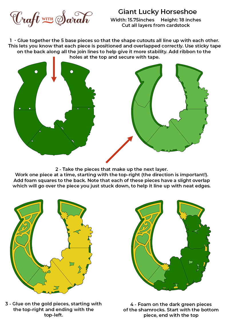 GIANT Lucky Horseshoe SVG ☘️ DIY St Patrick's Day Craft - Craft with Sarah
