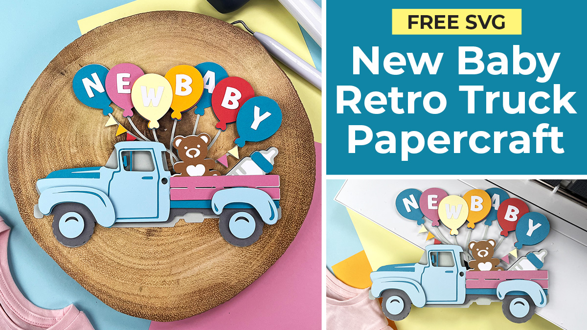 New Baby Truck Free SVG 👶 Easy Cricut Baby Project - Craft with Sarah