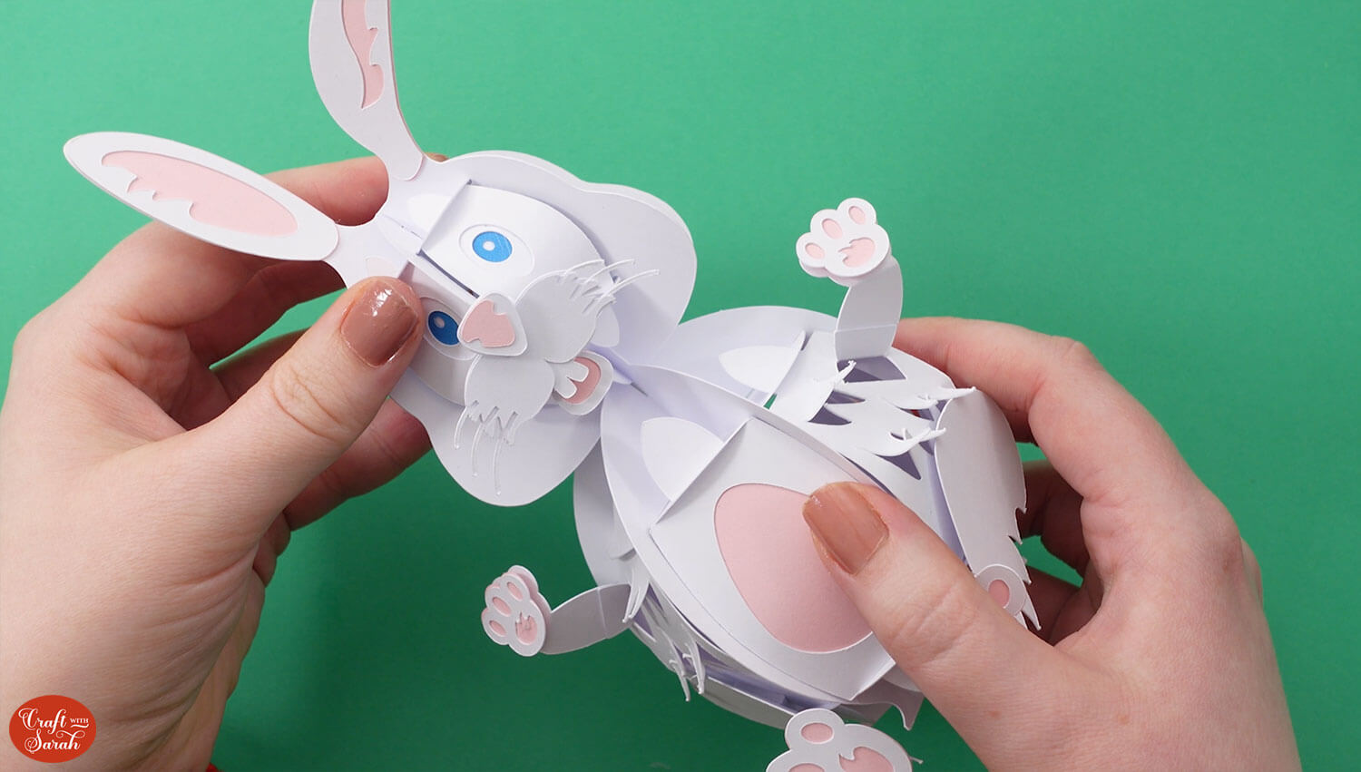 3D Easter Bunny Craft 🐰 Make an Easter Rabbit from Card! - Craft with Sarah