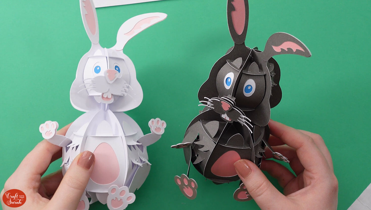 3D Easter Bunny Craft 🐰 Make an Easter Rabbit from Card! - Craft with Sarah