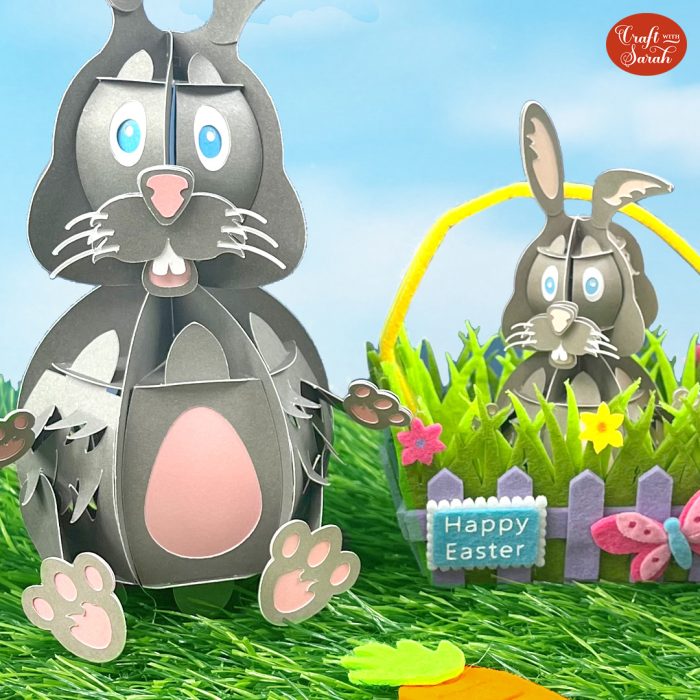 3D Easter Bunny Craft 🐰 Make an Easter Rabbit from Card! - Craft with Sarah